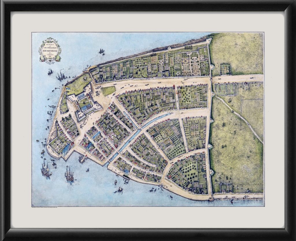 New York City NY 1660 Restored Map | Vintage City Maps