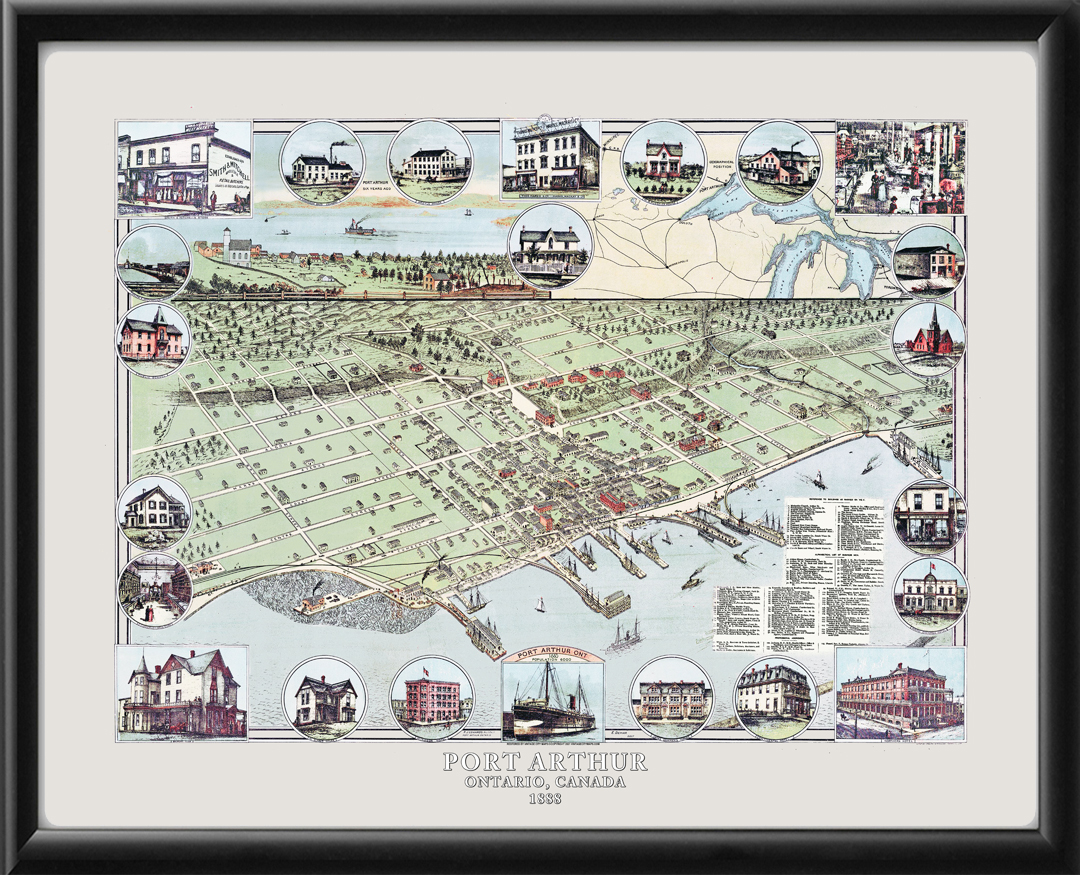 Port Arthur - Thunder Bay 1885 - Vintage City Maps