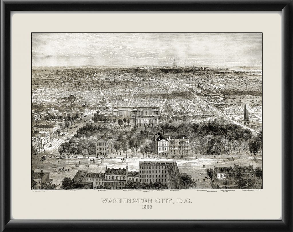 Washington DC 1892 Restored Map | Vintage City Maps
