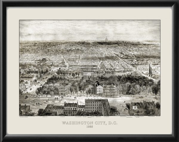 Washington DC 1865 Restored Map | Vintage City Maps