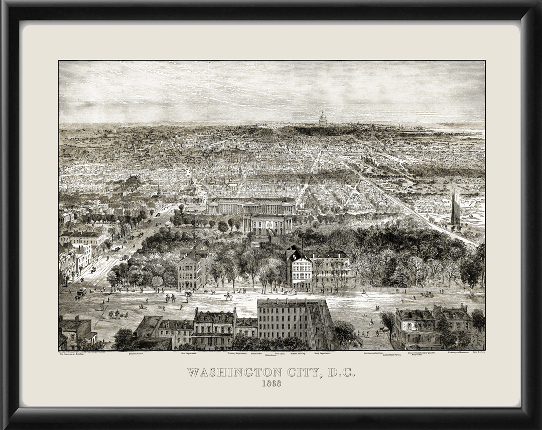 Washington DC 1892 Restored Map | Vintage City Maps