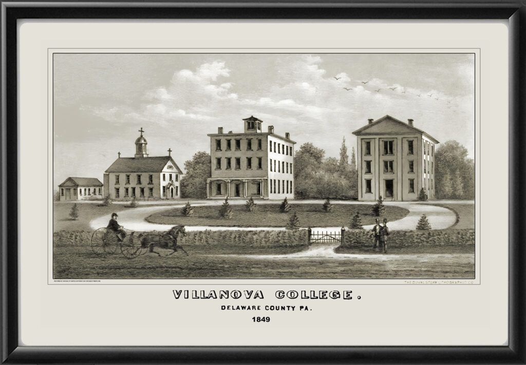 Villanova University 1849 Restored Map | Vintage City Maps