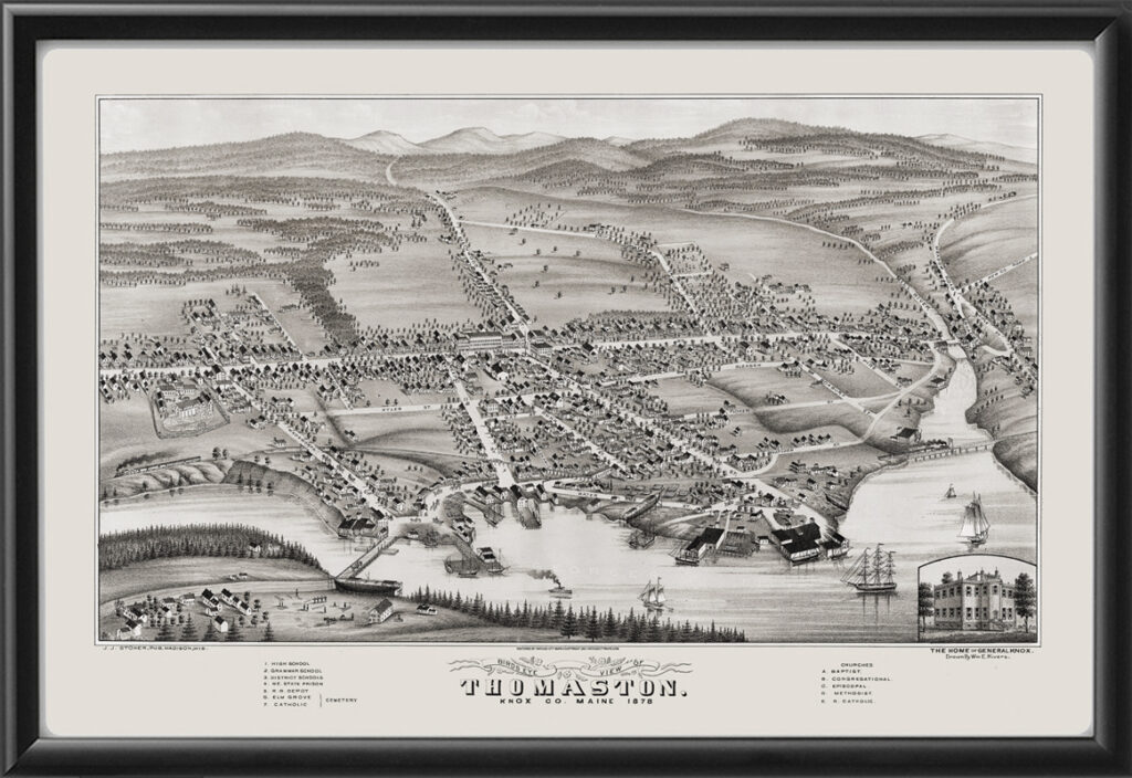 Thomaston ME 1878 Restored Map | Vintage City Maps