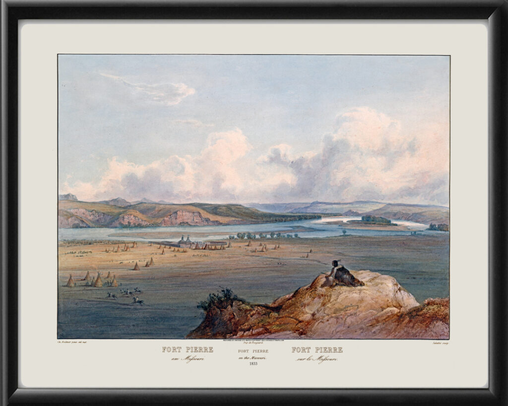 Fort Pierre SD 1833 Restored Map | Vintage City Maps