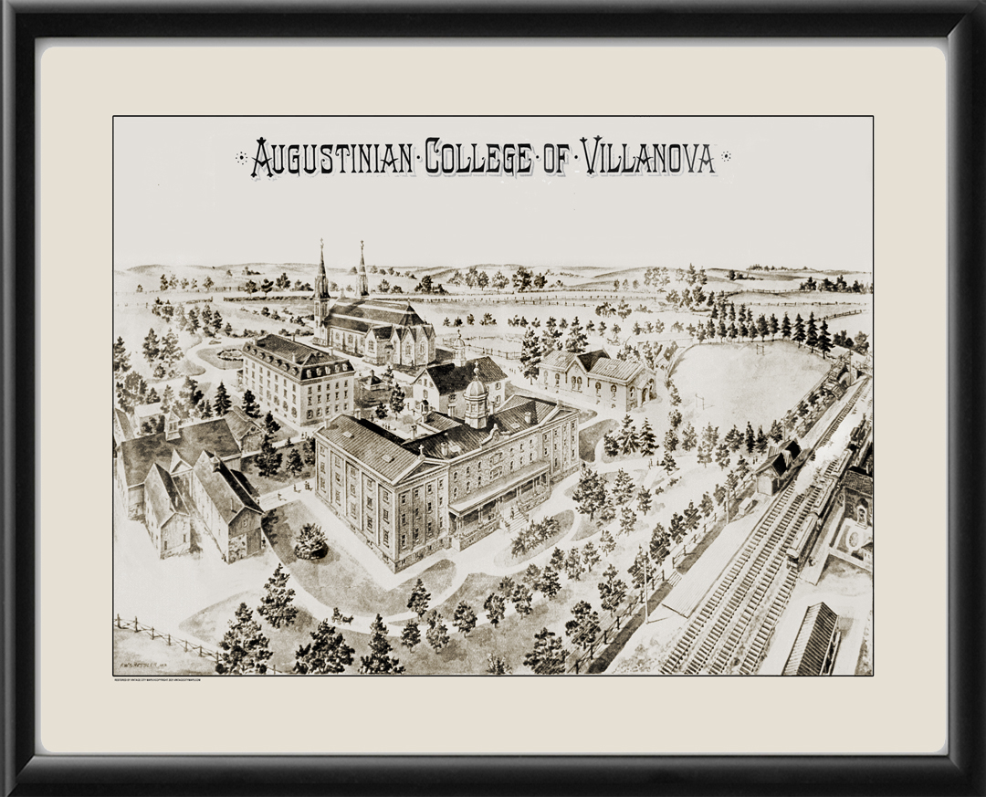 Villanova University 1890 Restored Map | Vintage City Maps