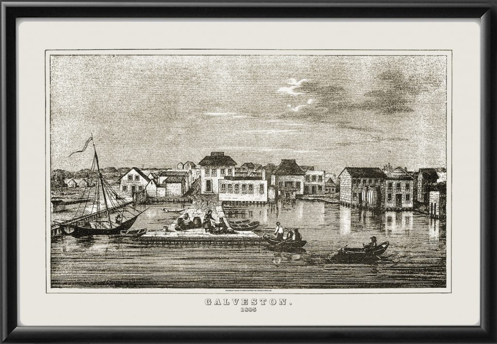 Galveston TX 1895 Restored Map | Vintage City Maps
