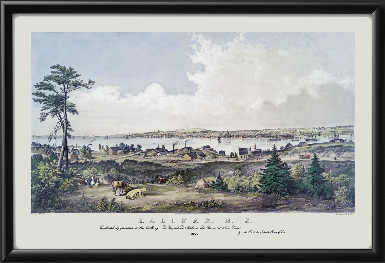 Halifax NS Canada 1855 Restored Map | Vintage City Maps