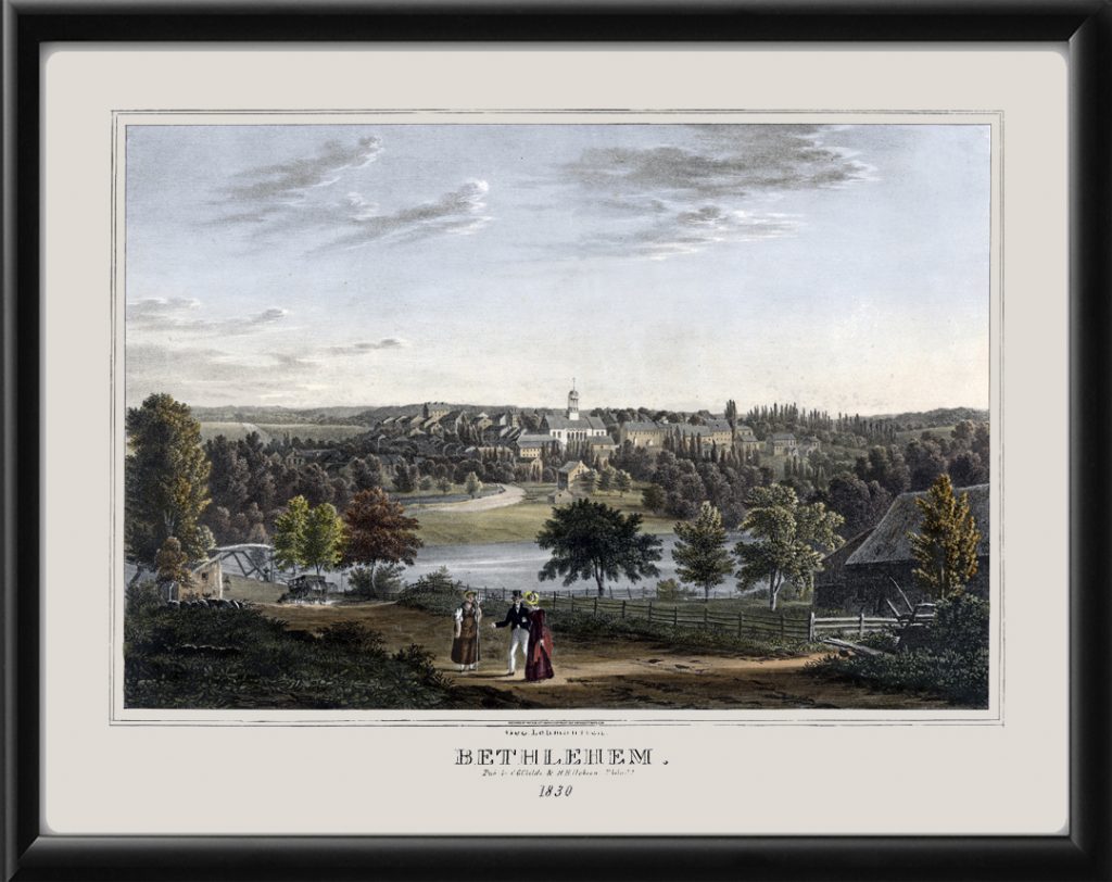 Bethlehem PA 1830 Restored Map | Vintage City Maps