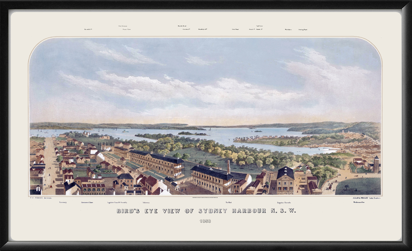 Sydney Australia 1858 Restored Map | Vintage City Maps