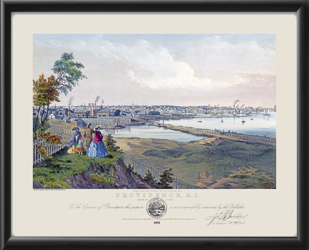 Providence RI 1858 Restored Map | Vintage City Maps