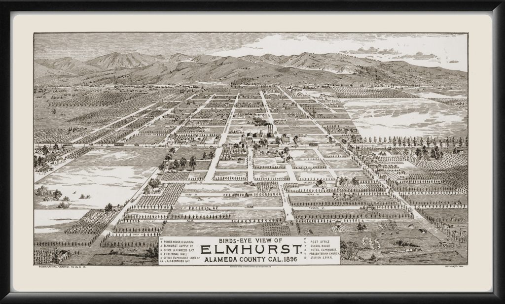 Elmhurst CA 1896 Restored Map | Vintage City Maps