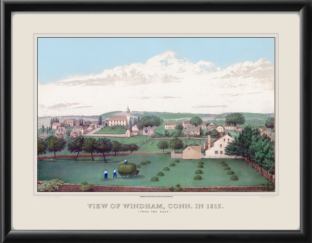 Windham CT 1815 Restored Map | Vintage City Maps