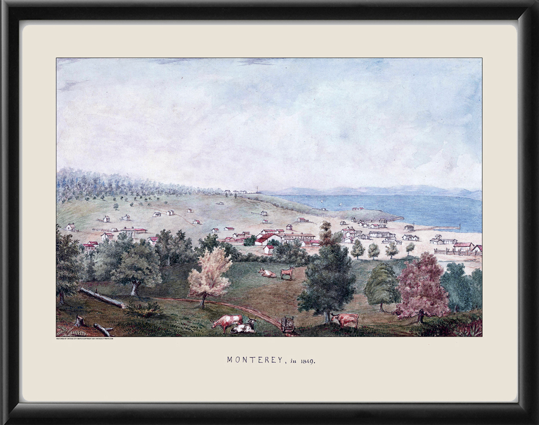 Monterey CA 1849 Restored Map | Vintage City Maps