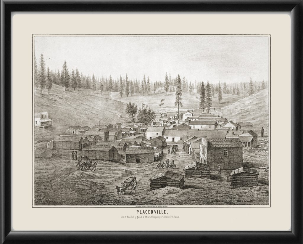 Placerville CA 1849 Restored Map | Vintage City Maps