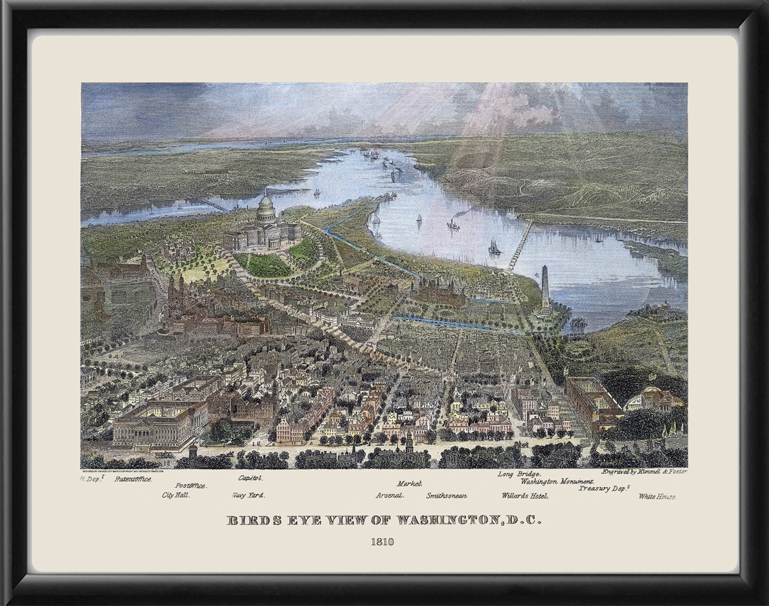 Washington DC 1810 Restored Map | Vintage City Maps