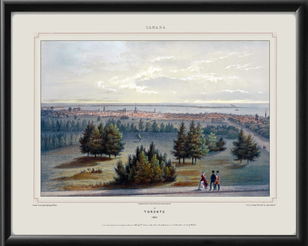 Toronto Canada 1851 Restored Map | Vintage City Maps