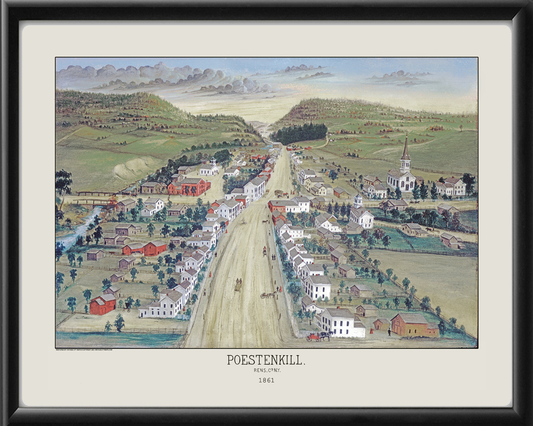 Poestenkill NY (Color) 1861 Restored Map | Vintage City Maps