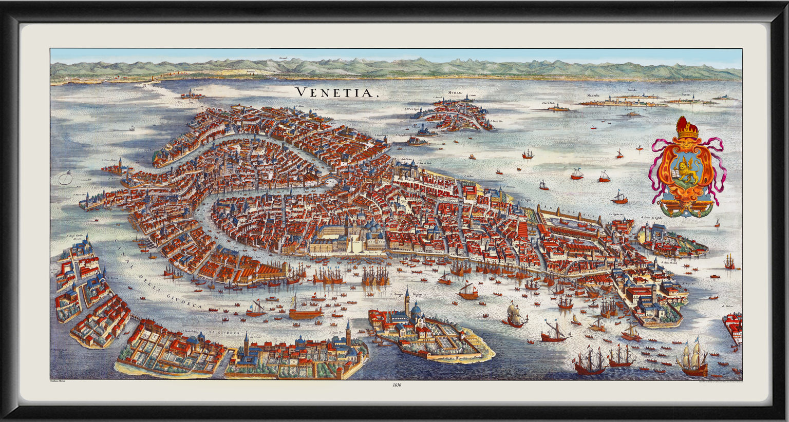 Venice Italy 1636 Restored Map | Vintage City Maps