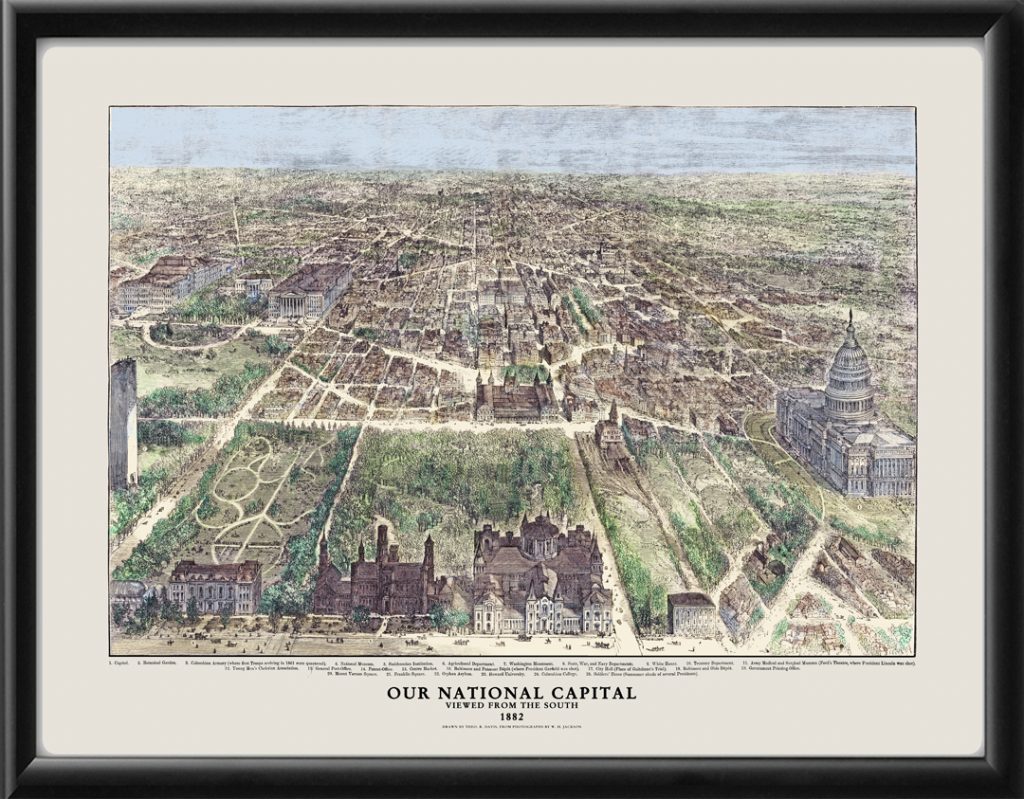 Washington DC 1882 Restored Map | Vintage City Maps