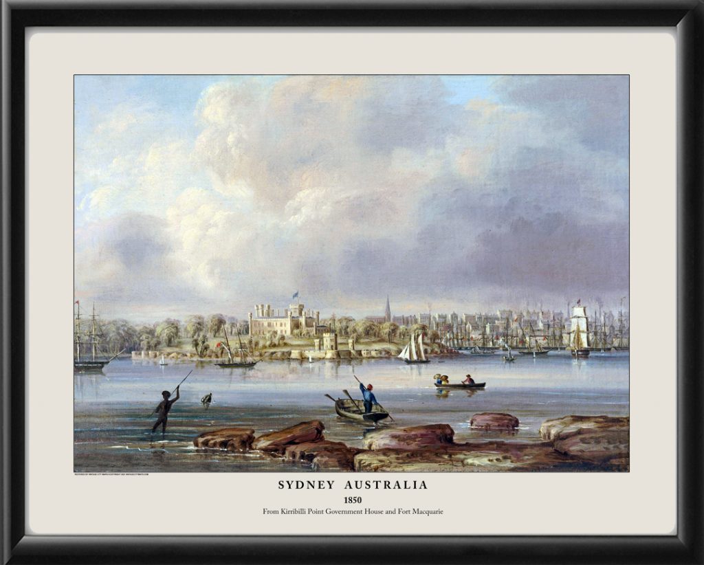 Sydney Australia 1850 Restored Map | Vintage City Maps