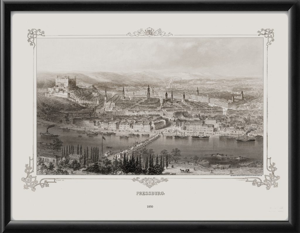 Pressburg (Bratislava) Slovakia 1850 - Vintage City Maps