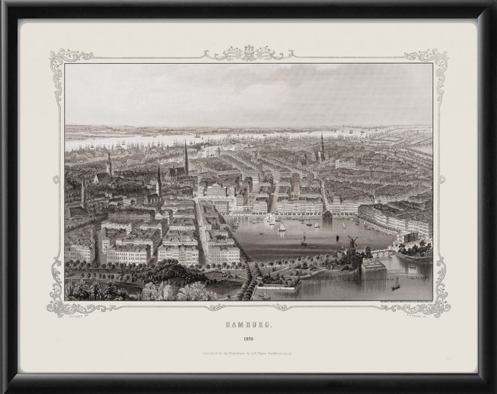 Mannheim Germany 1860 Restored Map | Vintage City Maps