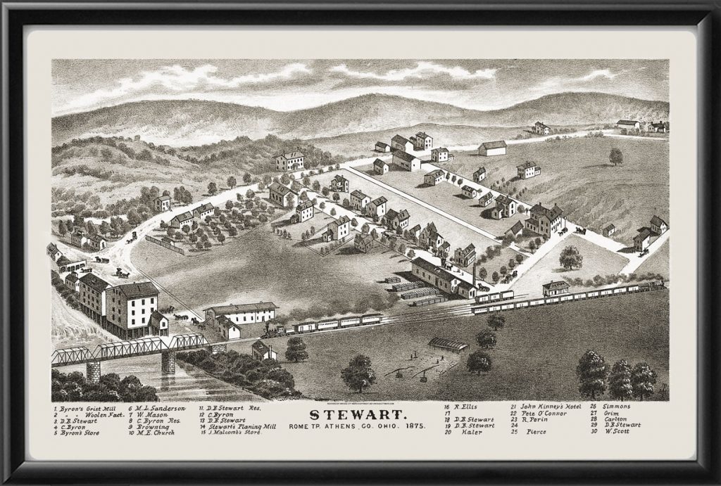 Stewart OH 1875 Restored Map | Vintage City Maps