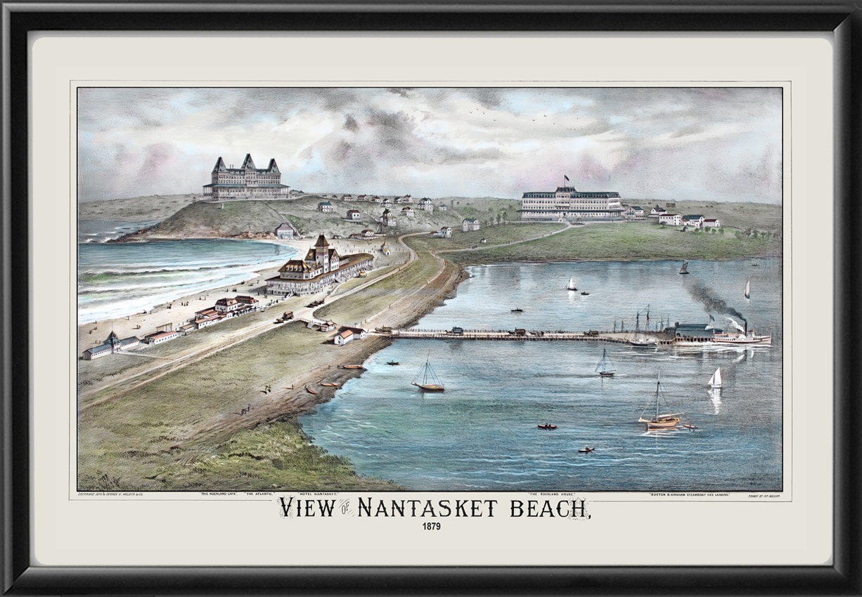 Nantasket Beach MA 1879 (Color) Restored Map | Vintage City Maps