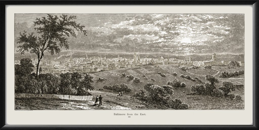 Baltimore MD 1850 Restored Map | Vintage City Maps