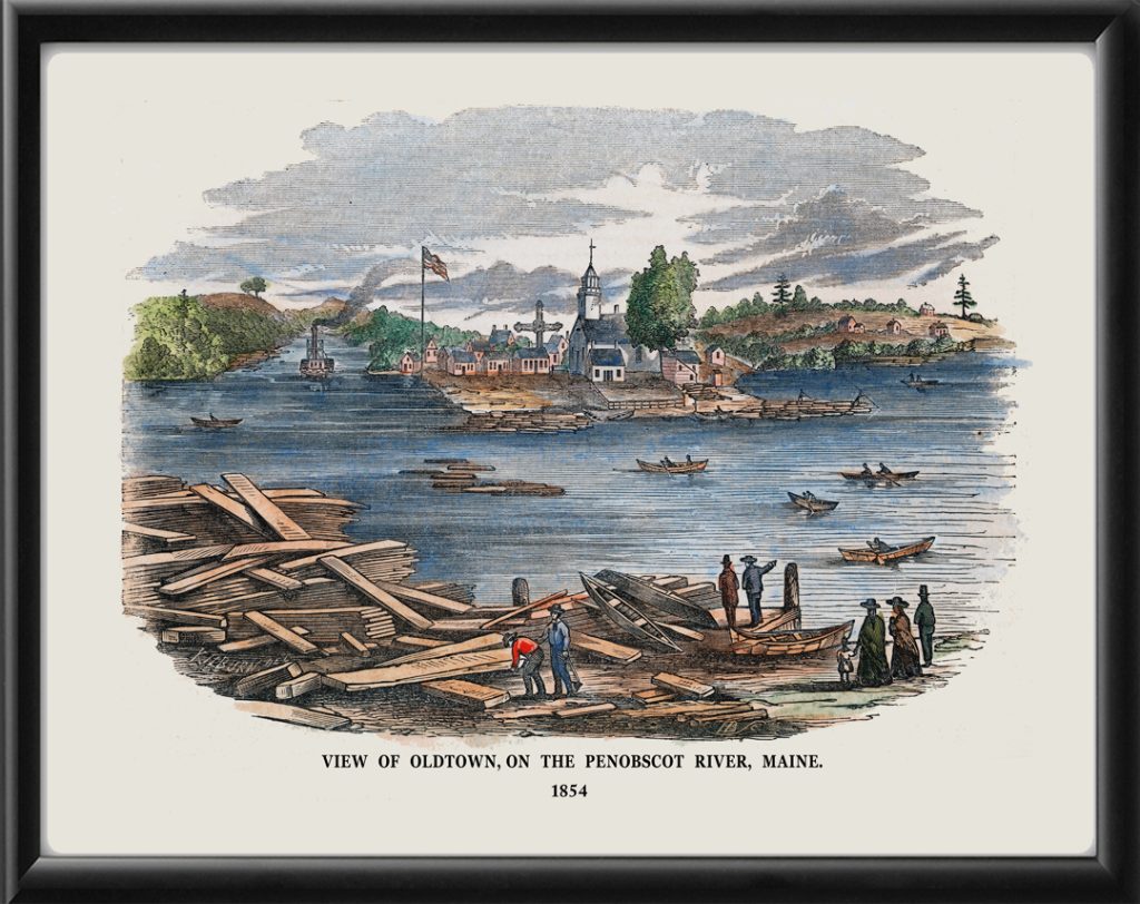 Old Town ME 1854 Restored Map | Vintage City Maps