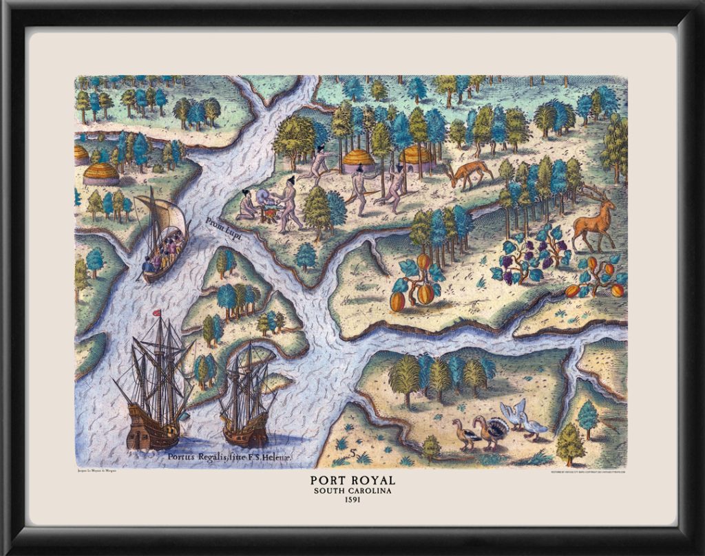 Port Royal SC 1564 Restored Map | Vintage City Maps