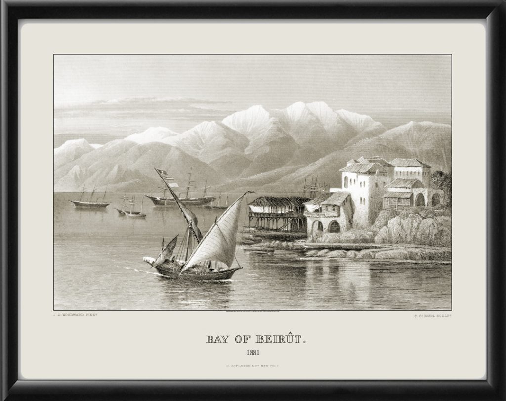 Beirut Lebanon 1881 - Restored Panoramic View | Vintage City Maps
