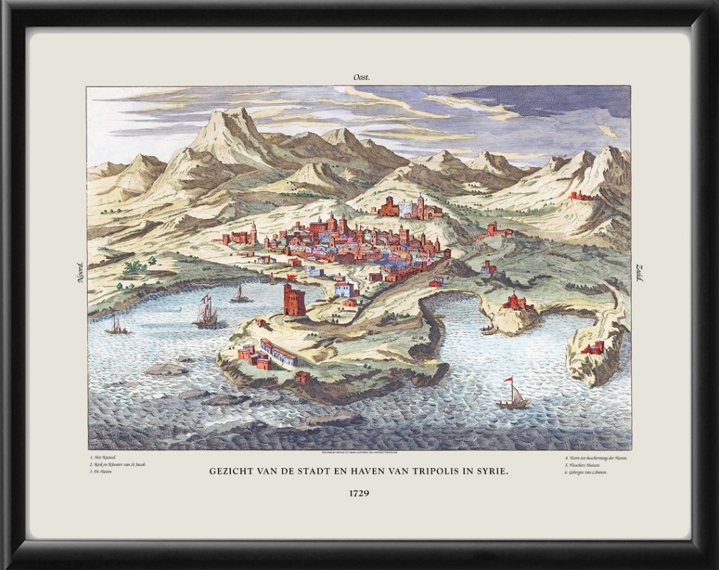 Tripoli Lebanon 1729 Restored Map | Vintage City Maps