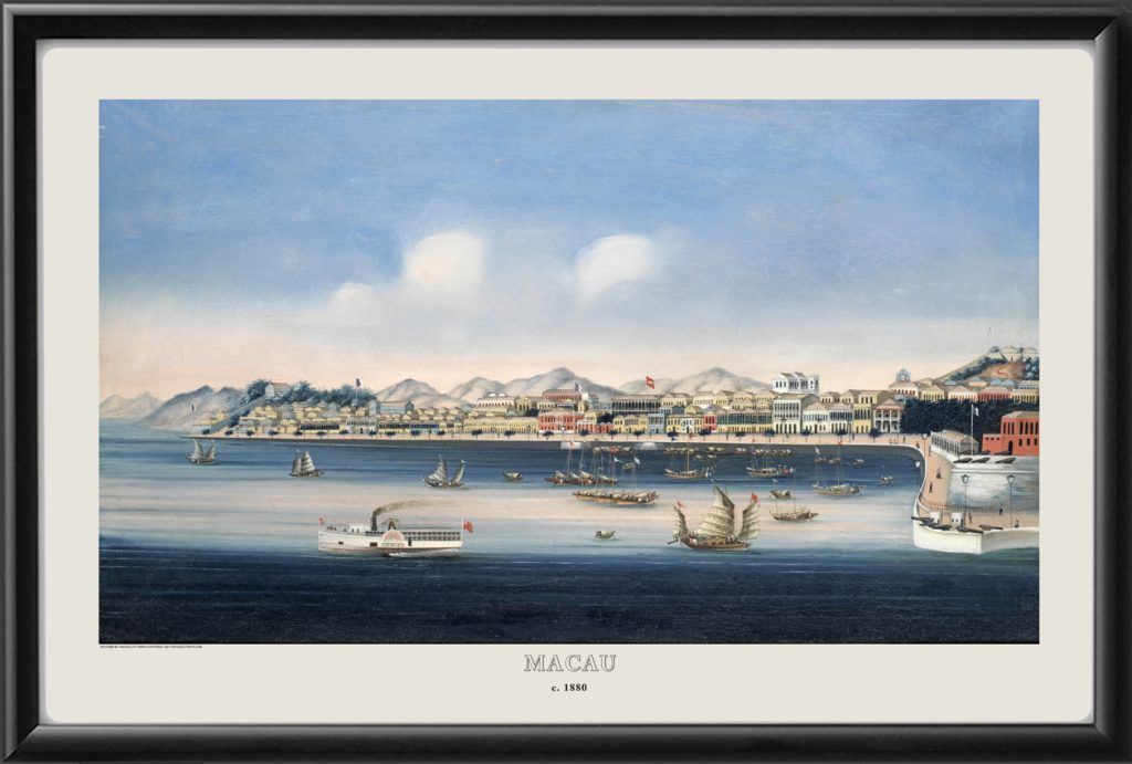 Macau China 1880 Restored Map | Vintage City Maps