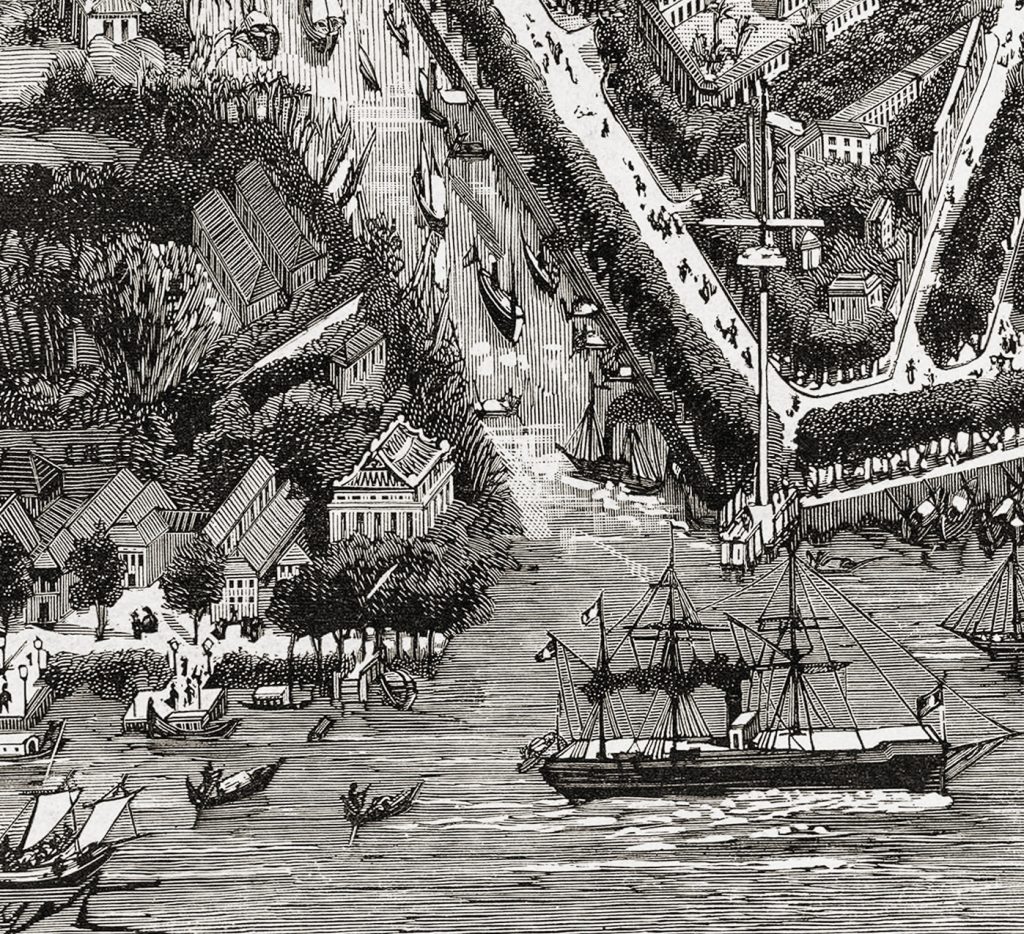 Citadel of Saigon 1881 Restored Map | Vintage City Maps