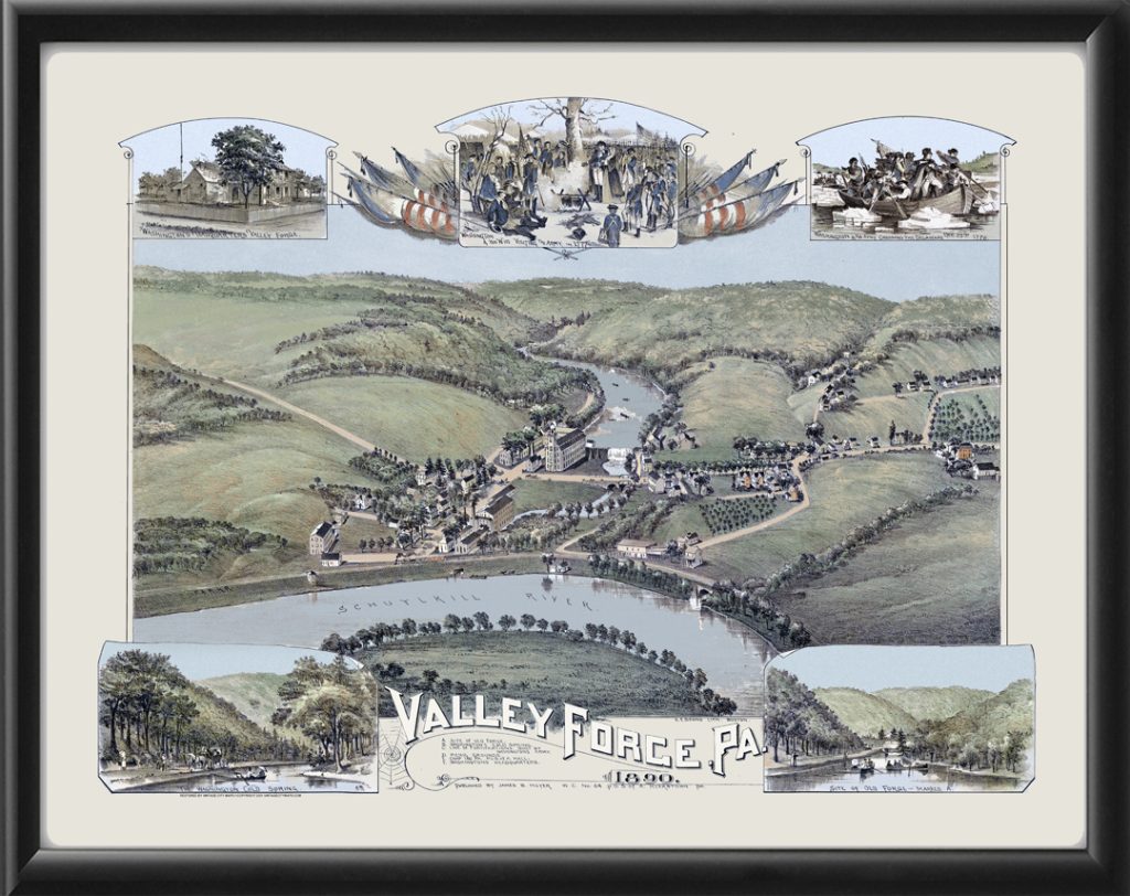 Valley Forge PA 1890 Color Restored Map | Vintage City Maps