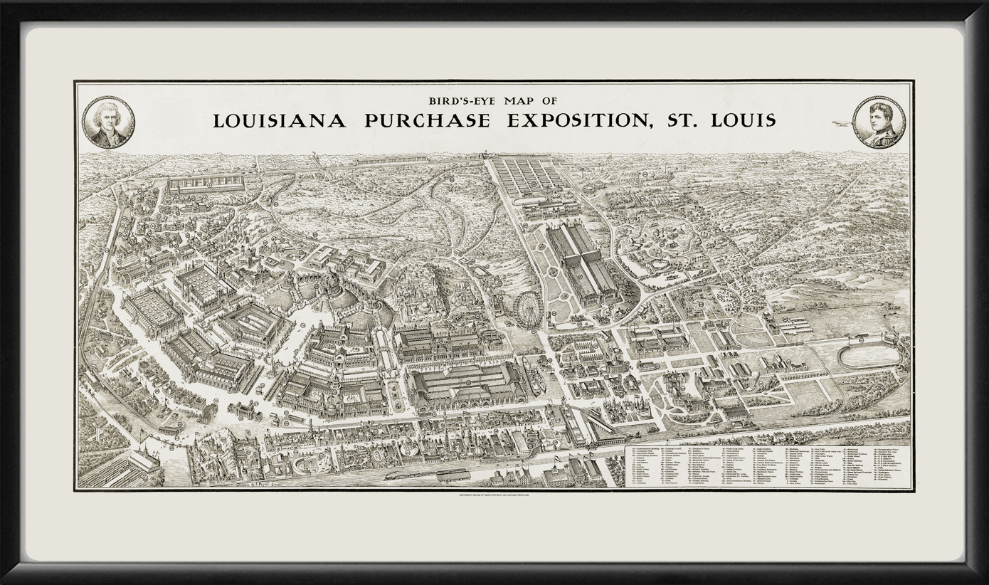 Louisiana Purchase Exposition 1904 Restored Map | Vintage City Maps