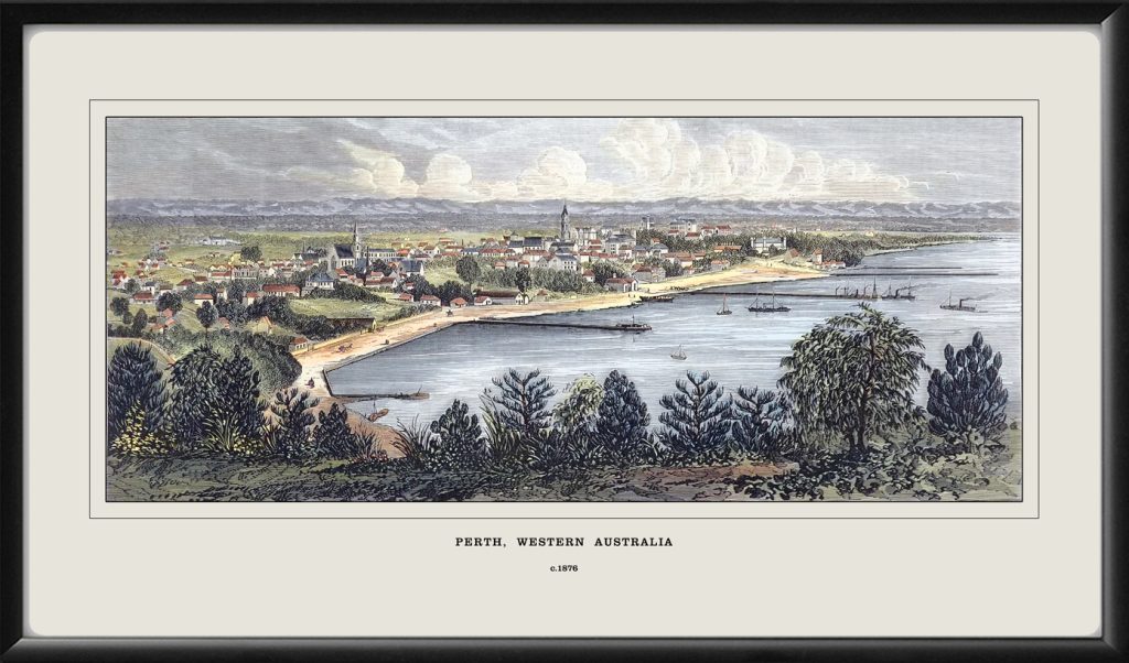 Perth Australia 1876 Restored Map | Vintage City Maps
