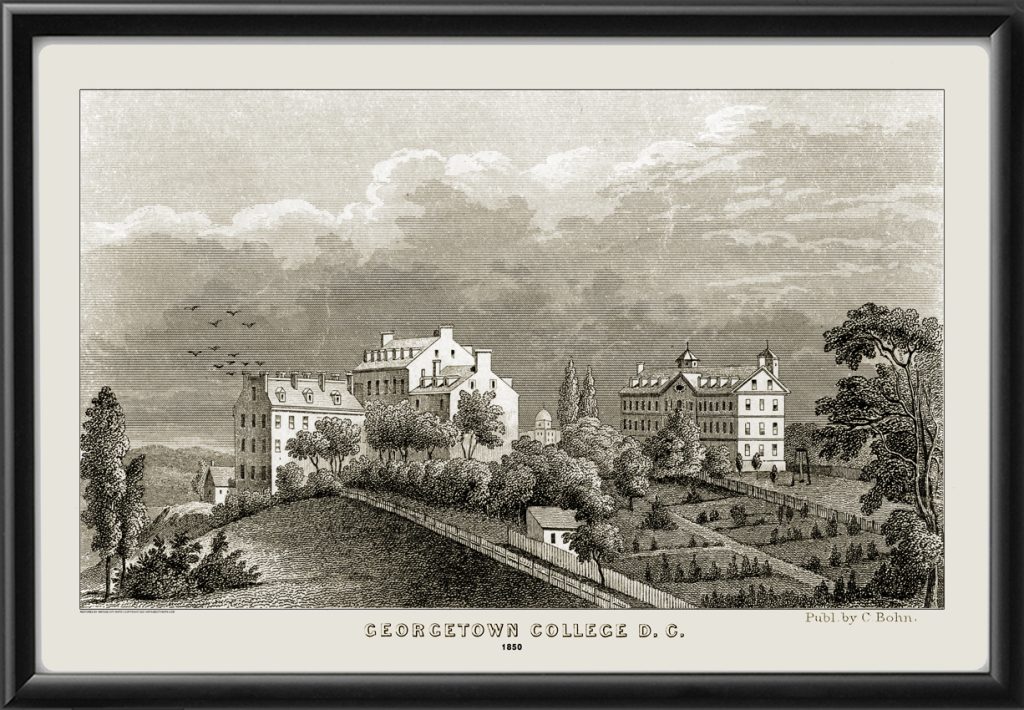 Georgetown University 1850 - Vintage City Maps, Restored Views