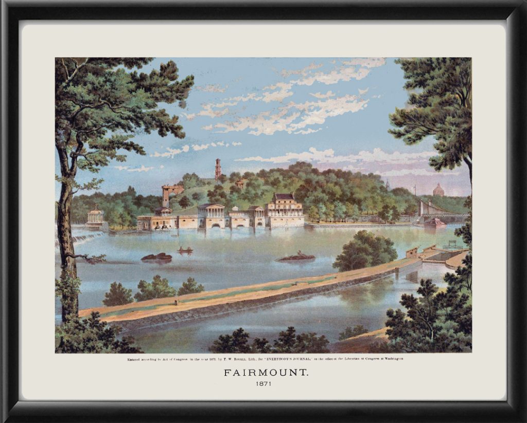 Philadelphia PA 1871 - Fairmount Restored Map | Vintage City Maps