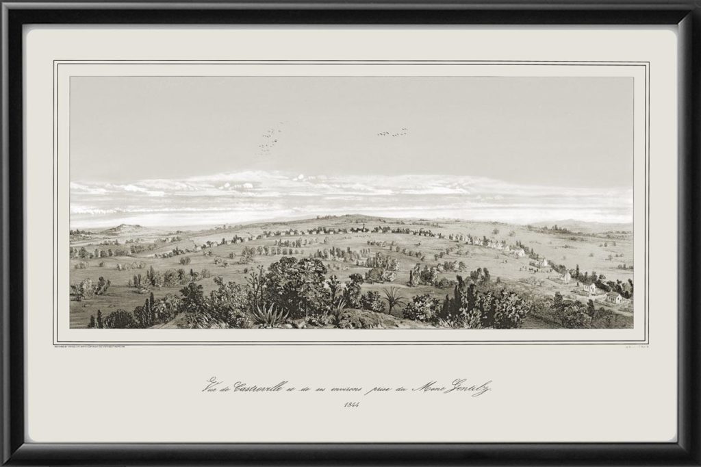 Castroville TX 1844 Restored Map | Vintage City Maps