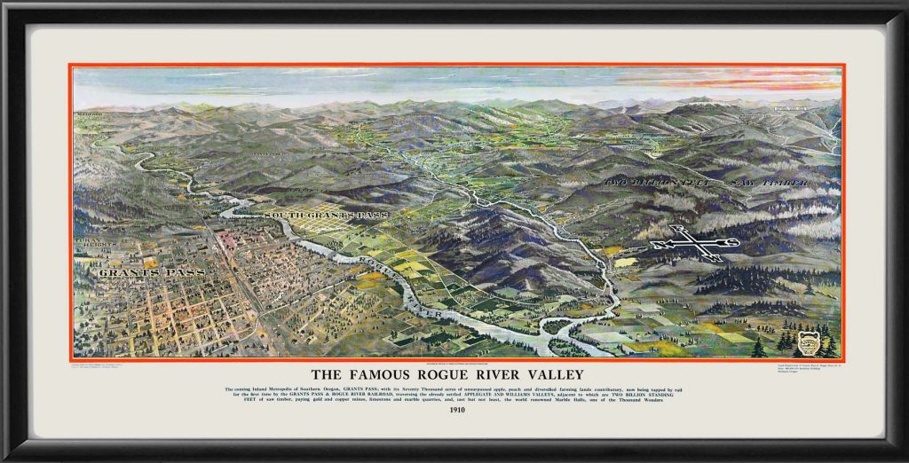 Rogue River Valley 1910 Restored Map | Vintage City Maps
