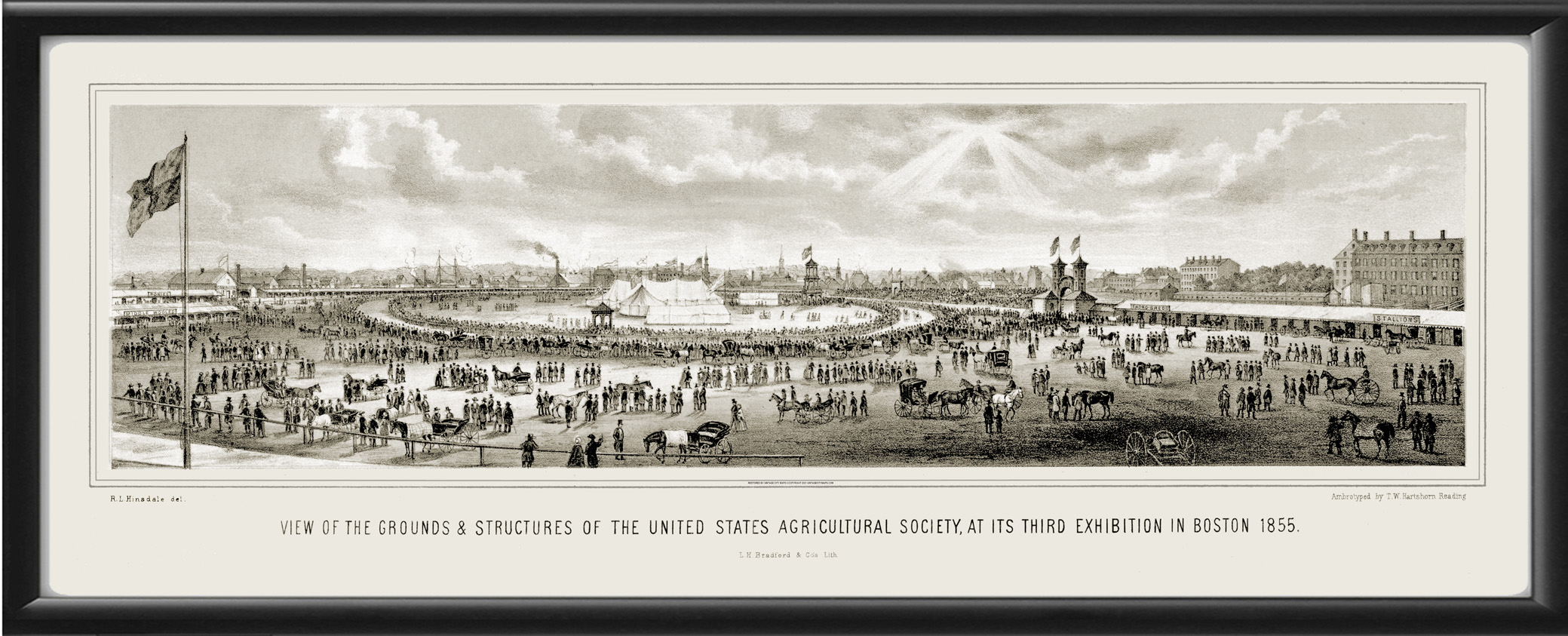 Boston MA 1855 Restored Map | Vintage City Maps
