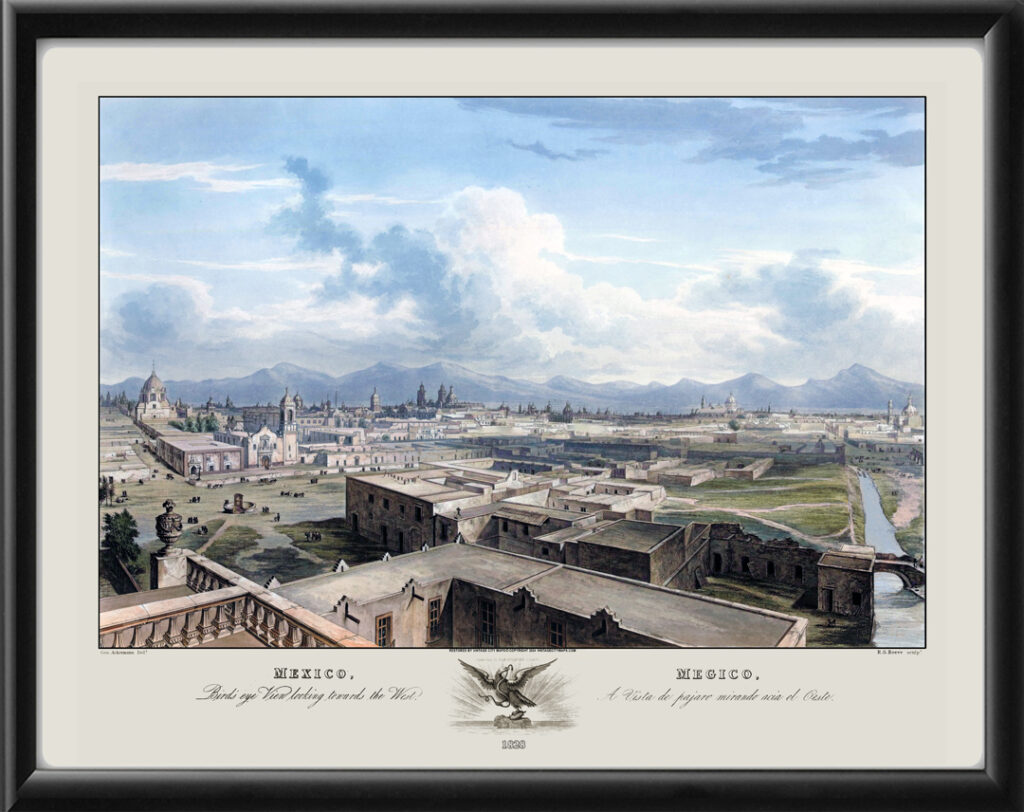 Mexico City 1826 Restored Map | Vintage City Maps