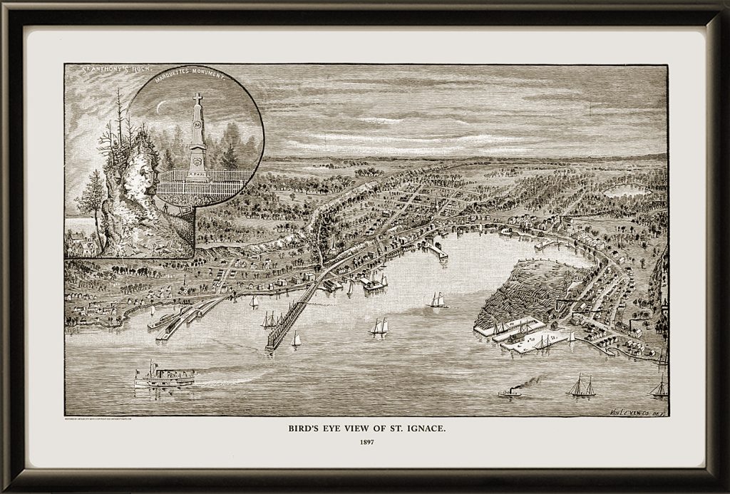 St. Ignace MI 1897 Restored Map | Vintage City Maps