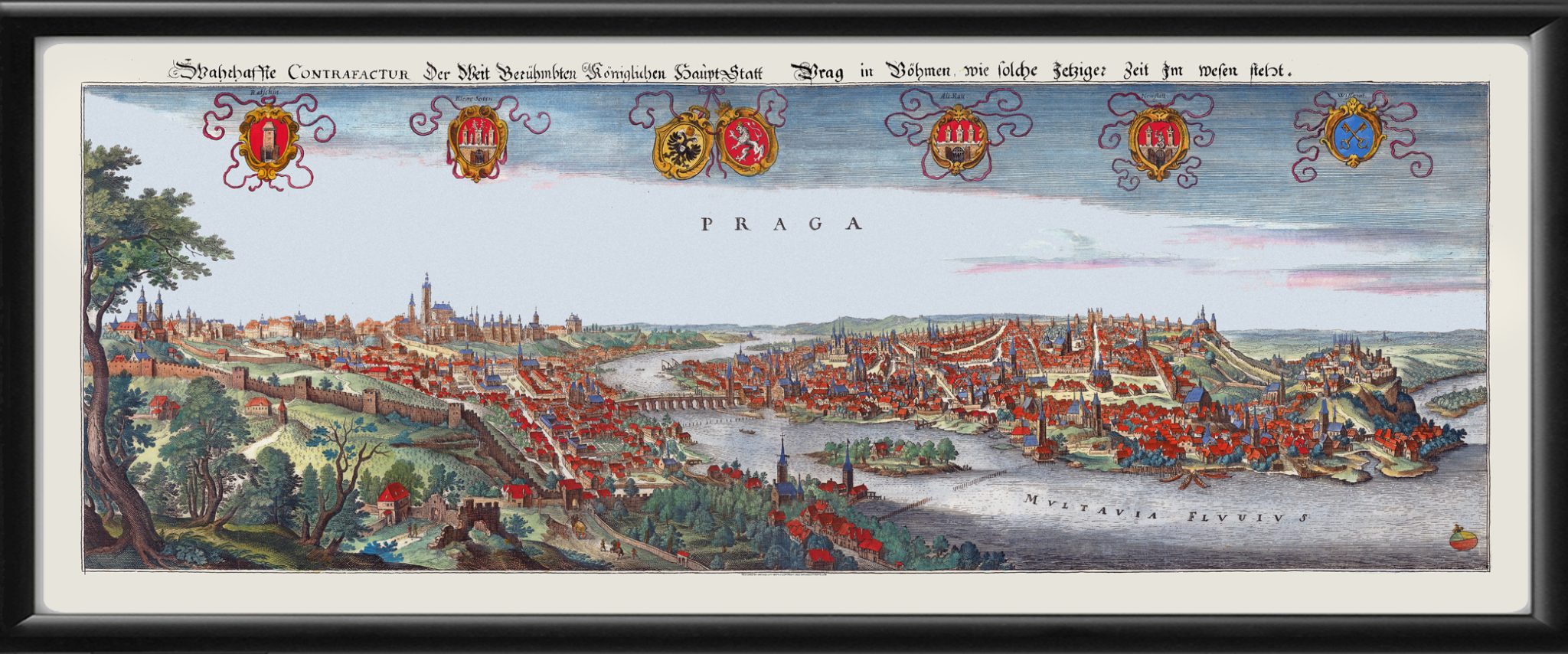 Prague Czech Republic 1606 Restored Map | Vintage City Maps