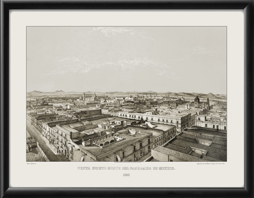 Mexico City MX 1840 (2) Restored Map | Vintage City Maps