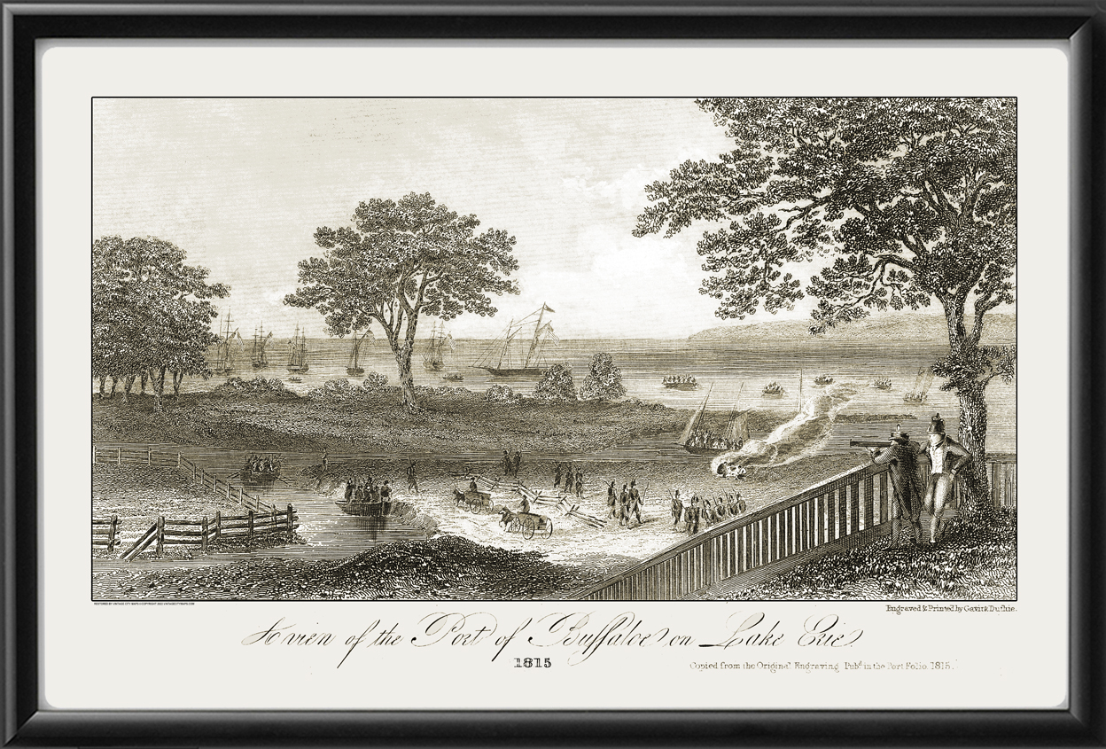 Buffalo NY 1815 Restored Map | Vintage City Maps
