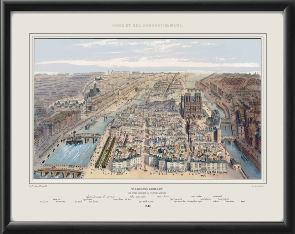 Paris France 1840 (9) Restored Map | Vintage City Maps