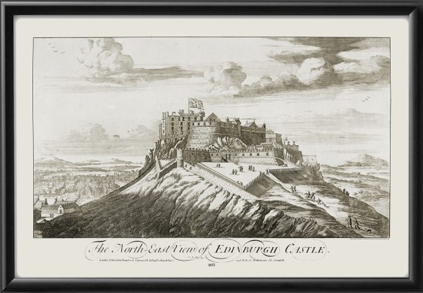 Edinburgh Scotland 1850 - Restored Bird's Eye View | Vintage City Maps